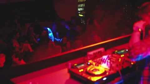 DJ at the club back view in modern night... | Stock Video | Pond5