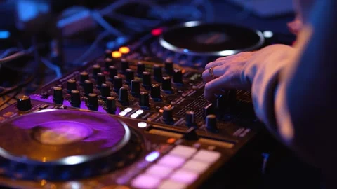 DJ controller close up. A party in a nig... | Stock Video | Pond5