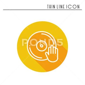 DJ disk jockey turntable icon. Vinyl record disco dance nightlife club ...