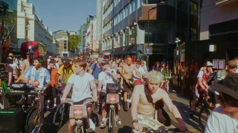 DJ Dom Whiting on his bike-mounted setup... | Stock Video | Pond5