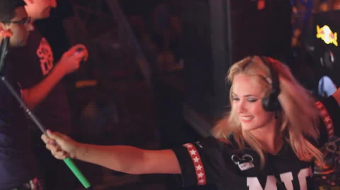 Dj Girl Singer On Concert Crowd Teenage... | Stock Video | Pond5