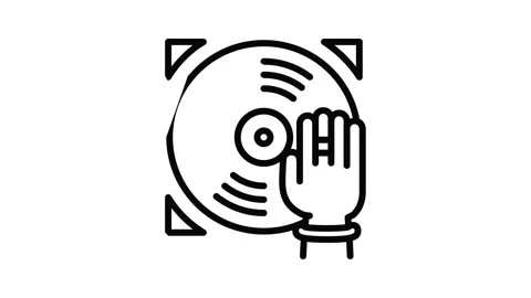 Dj vinyl disc icon animation | Stock Video | Pond5
