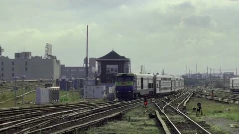 A DM30AC 505 double decker LIRR train pu... | Stock Video | Pond5