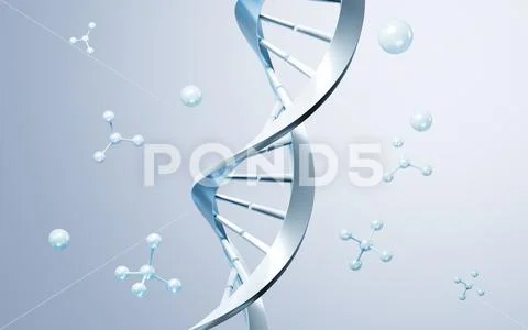 DNA and molecular structure, 3d rendering.: Royalty Free #249679114
