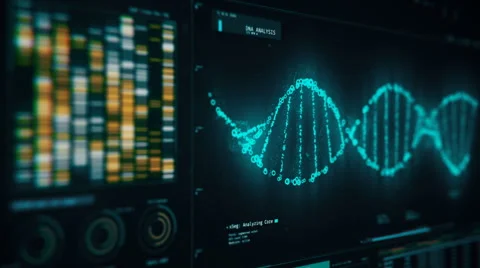 DNA chain rotating on screen, forensic a... | Stock Video | Pond5