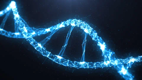 DNA double helices, blue on a dark backg... | Stock Video | Pond5