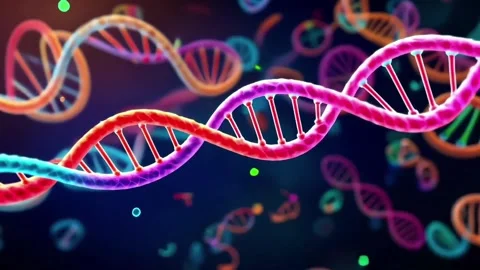 Dna helix enlarged model in bright color... | Stock Video | Pond5