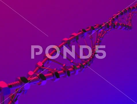 DNA Helix with gear instead molecules transmitted. Genetic modify ...
