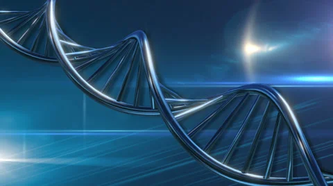 DNA molecular string moving turquoise bl... | Stock Video | Pond5