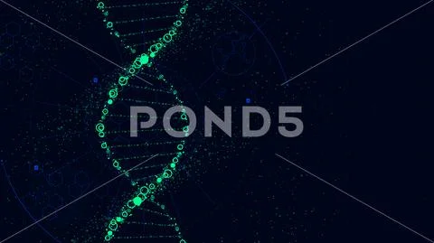 DNA molecule structure, Futuristic Sci-Fi interface, vector background ...