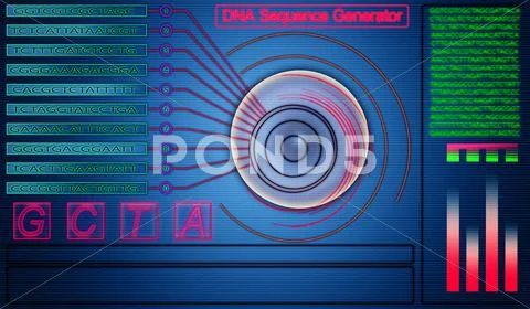 Dna sequence generator abstract hi tech background ~ Clip Art #45996395