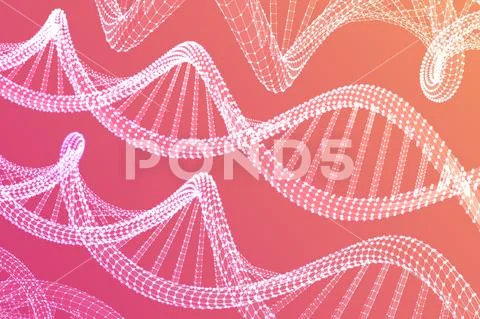 DNA sequence. Wireframe DNA molecules structure mesh. DNA code editable ...