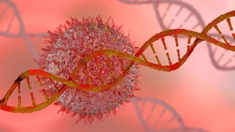 DNA strand and Cancer Cell Oncology Rese... | Stock Video | Pond5