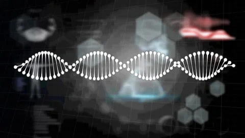Dna structure spinning over chemical str... | Stock Video | Pond5