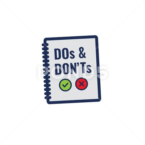 Do and Don't or Good and Bad Icons with Positive and Negative Symbols ...