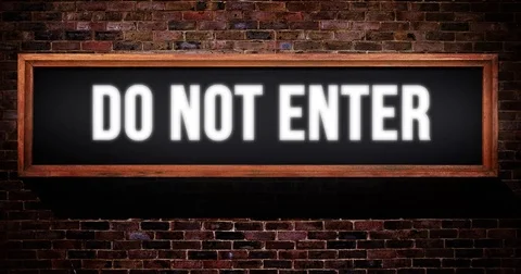 Do not enter sign / on air wooden concep... | Stock Video | Pond5