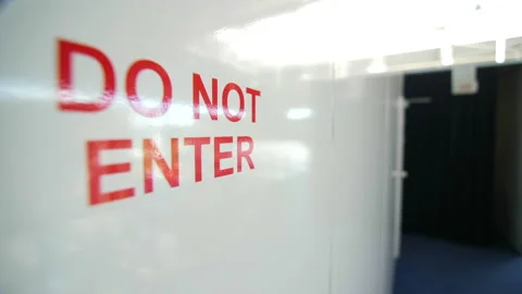 Do not enter sign in Aircraft Interior -... | Stock Video | Pond5