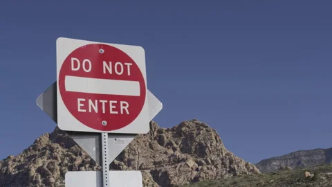 Do Not Enter Sign and Desert Rock Fromat... | Stock Video | Pond5