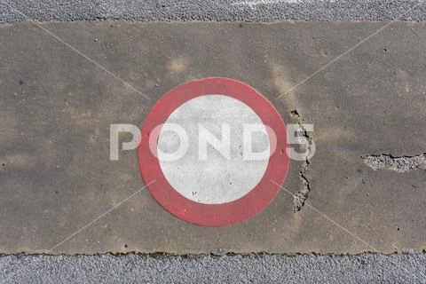 Do not enter sign painted on a road. No Entry For Vehicular Traffic ...