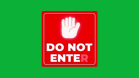 Do not enter symbol with hand sign green... | Stock Video | Pond5