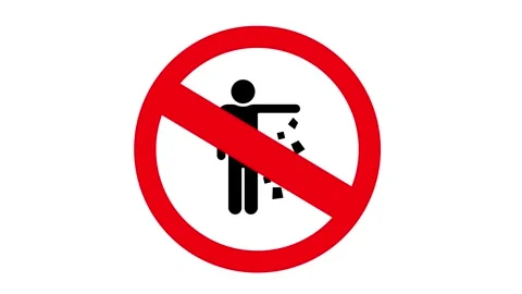 do not litter here dumping garbage is no... | Stock Video | Pond5