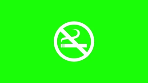 Do not smoke ban circle shape icon white... | Stock Video | Pond5