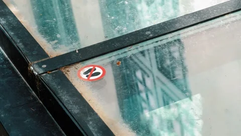 Do Not Step Here Caution Sign Sticker Gl... | Stock Video | Pond5