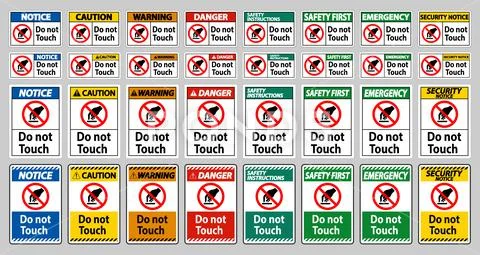 Do Not Touch Symbol Sign Isolate On White Background: Graphic #144412517
