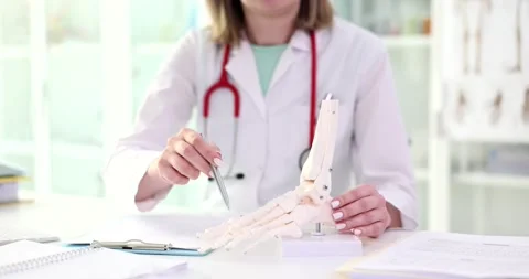 Doctor explains operation of foot on bon... | Stock Video | Pond5