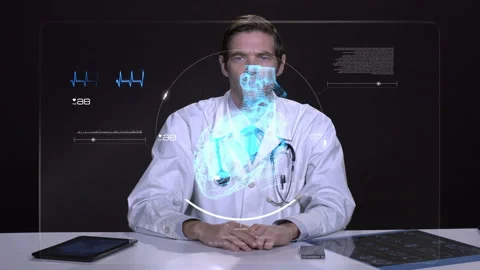 Doctor With High Tech Screen | Stock Video | Pond5