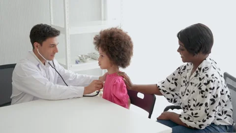 doctor using stethoscope exam chest chec... | Stock Video | Pond5