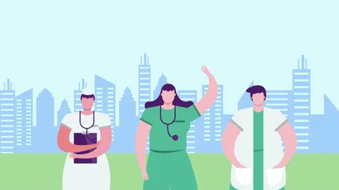 doctors medical staff characters animati... | Stock Video | Pond5