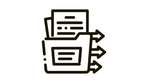 document in folder Icon Animation | Stock Video | Pond5