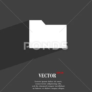 Document folder icon symbol Flat modern web design with long shadow and ...