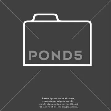 Document folder icon symbol Flat modern web design with long shadow and ...