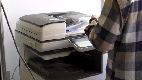 Man Printing Machines Button Stock Video Footage | Royalty Free Man ...