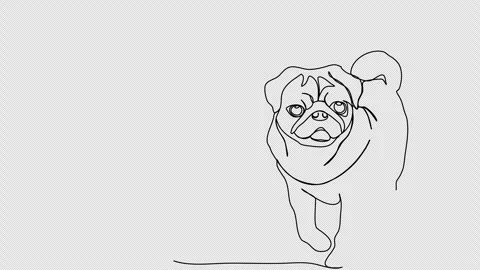 Dog. One line drawing animation. Video c... | Stock Video | Pond5