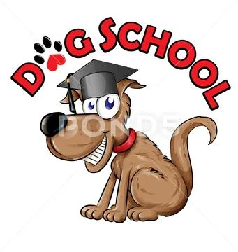 Dog school cartoon isolated on white background ~ Clip Art #108380571