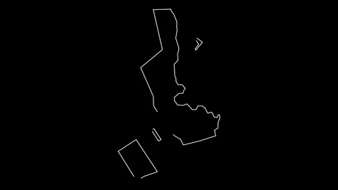 Doha municipality map of Qatar outline a... | Stock Video | Pond5