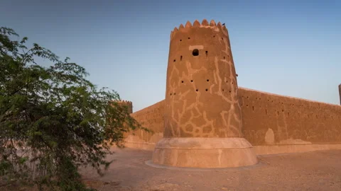 Doha Qatar castle in the desert old arch... | Stock Video | Pond5