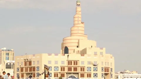 Doha, Qatar. Fanar Mosque. Pigeons gath... | Stock Video | Pond5