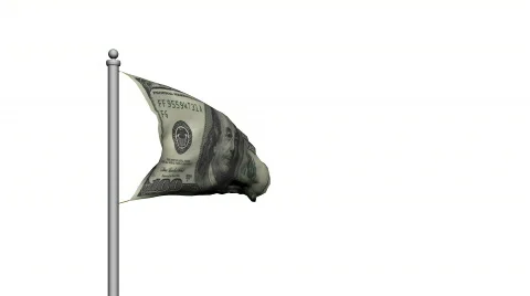 Dollar bill money flag on white USA, dol... | Stock Video | Pond5