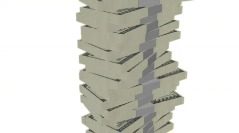 Dollar bill money tower on white USA, am... | Stock Video | Pond5