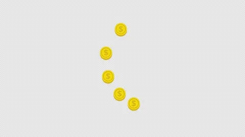 dollar coin icon loop animation with alp... | Stock Video | Pond5