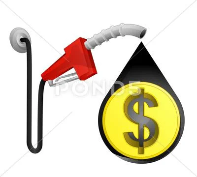 Dollar coin in oil drop with pump station vector illustration ~ Clip ...