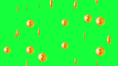 dollar coin yellow gold color falling an... | Stock Video | Pond5