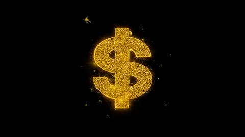 Dollar Currency Icon Sparks Particles on... | Stock Video | Pond5