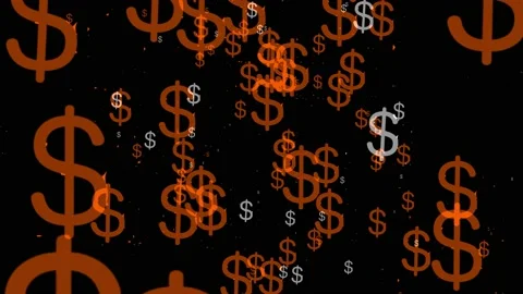 Dollar mark icon Particle Money figure m... | Stock Video | Pond5
