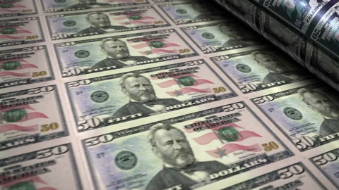 Dollar money banknotes printing seamless... | Stock Video | Pond5