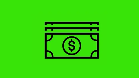 Dollar money line Icon Animation. 4K Gre... | Stock Video | Pond5